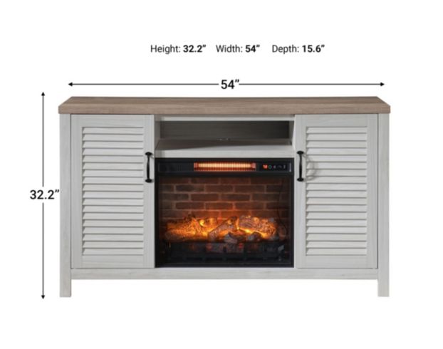 A Plus International Inc Hearthside 54 Inch Shutter Door Electric Fireplace TV Stand Homemakers