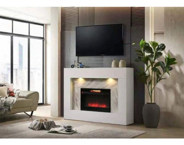 A Plus International Dino 56" Marble Electric Fireplace | Homemakers