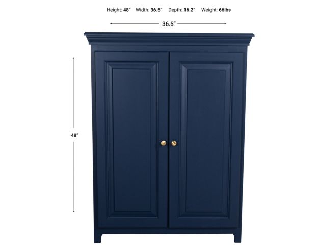 Archbold Furniture Short 2-Door Navy Storage Pantry | Homemakers