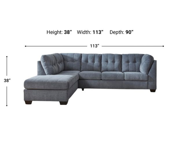 Ashley Marleton Denim Blue 2-Piece Sectional with Left Chai