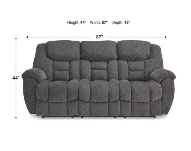 Ashley Foreside Charcoal Reclining Sofa | Homemakers
