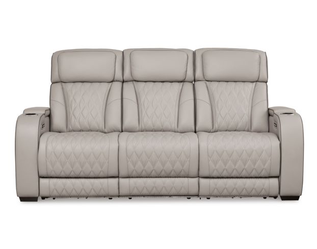 Ashley Boyington Gray Dual Power Leather Reclining Sofa