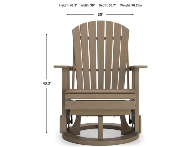 Ashley Hyland Wave Driftwood Outdoor Swivel Glider Chair | Homemakers