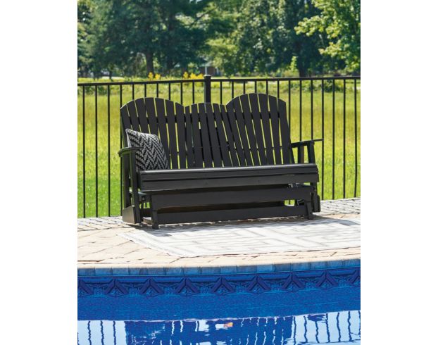 Ashley Hyland Wave Black Outdoor Glider Sofa | Homemakers