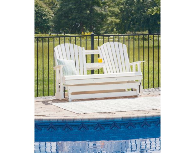 Ashley Hyland Wave White Outdoor Glider Sofa | Homemakers