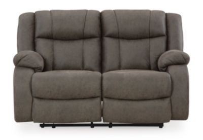 Ashley First Base Reclining Loveseat | Homemakers