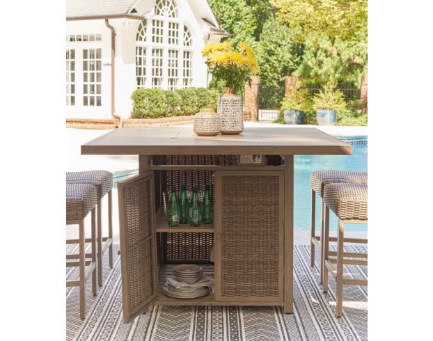 Ashley Walton Bridge Outdoor Fire Pit Bar Table | Homemakers