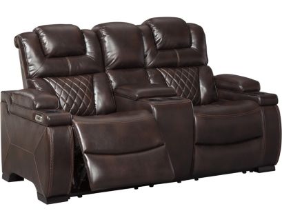 Carrarse power reclining loveseat with console store