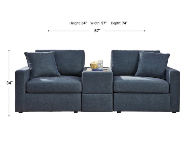 Ashley Modmax Ink Modular Loveseat with Audio Console