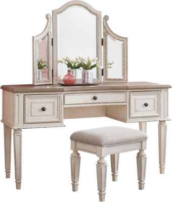 Ashley Realyn Vanity and Stool with Mirror | Homemakers