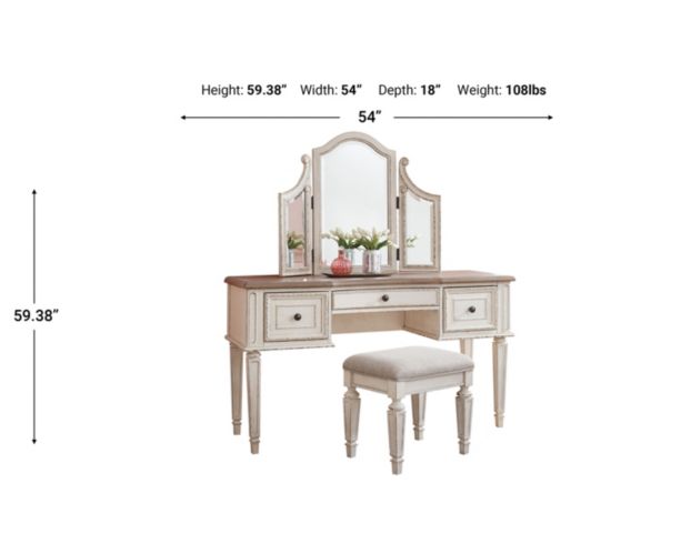 Ashley Realyn Vanity and Stool with Mirror | Homemakers