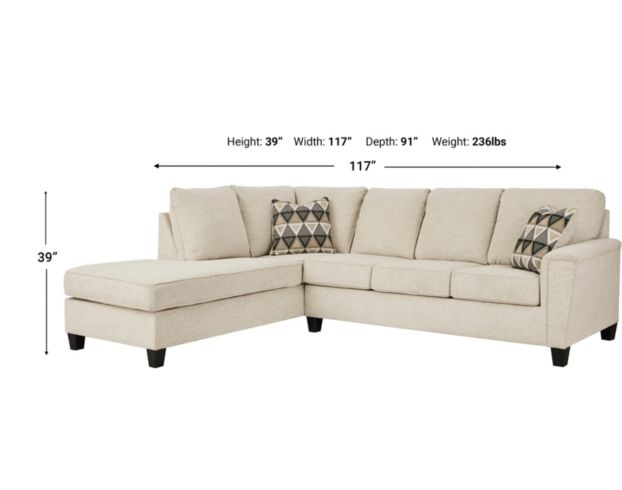 Ashley Abinger Natural 2-Piece Sectional with Left-Facing C