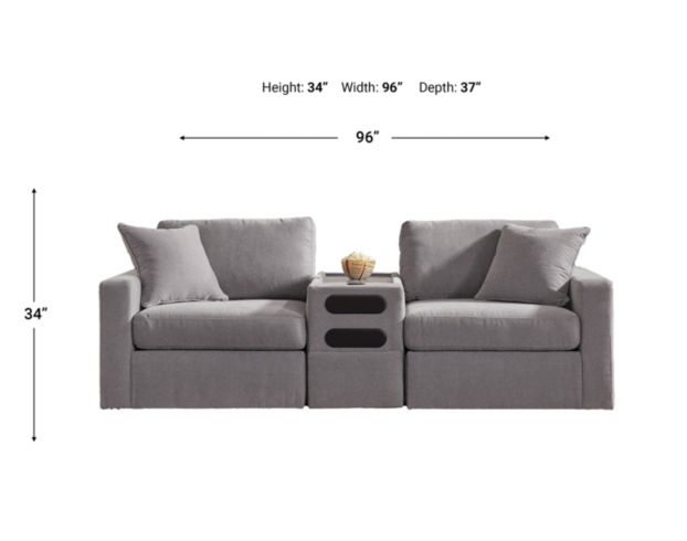 Ashley Modmax Granite 3-Piece Loveseat with Audio System