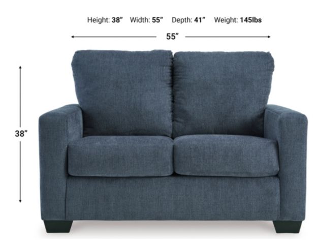 Ashley Rannis Navy Twin Sleeper Loveseat Homemakers