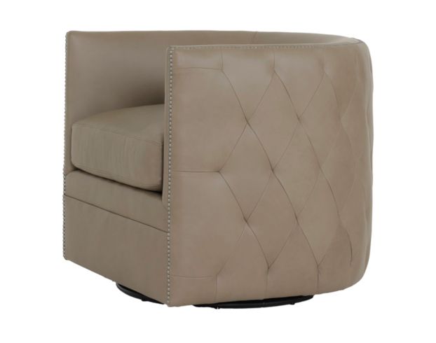 Bernhardt Palazzo Genuine Leather Tan Swivel Chair Homemakers