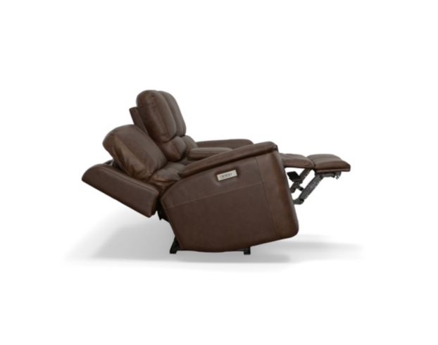 Flexsteel Industries Inc Henry Burnt Umber Leather Power Reclining ...