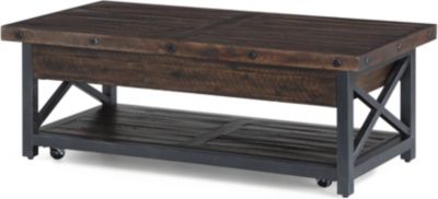 Flexsteel Carpenter Rustic Brown Lift-Top Coffee Table | Homemakers