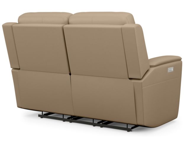 Flexsteel Henry Beige Leather Power Reclining Loveseat