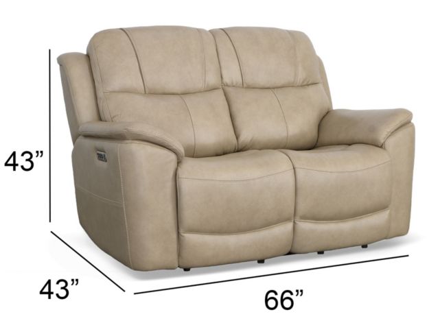 Flexsteel Crew Pebble Power Reclining Loveseat | Homemakers
