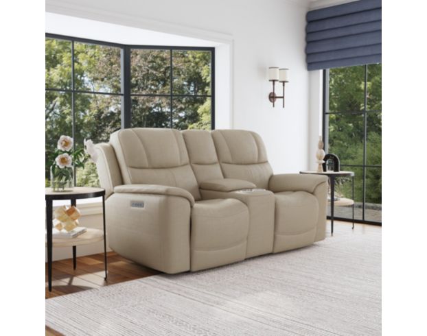Flexsteel Crew Pebble Power Reclining Loveseat with Console | Homemakers