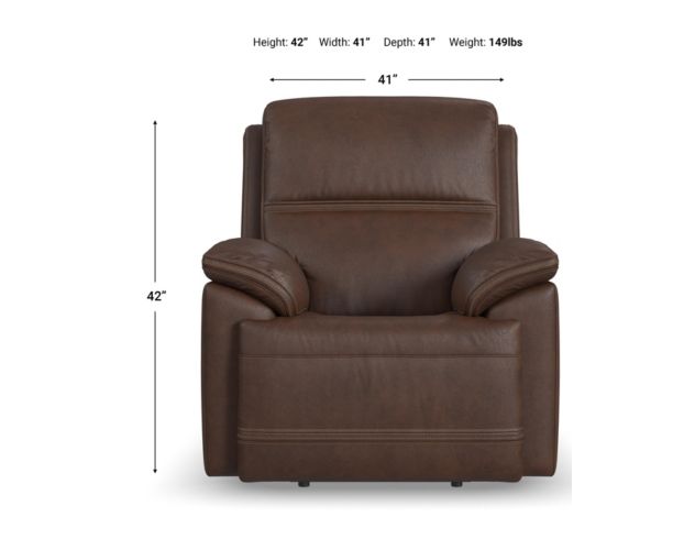 Flexsteel Jackson Brown Leather Power Recliner | Homemakers