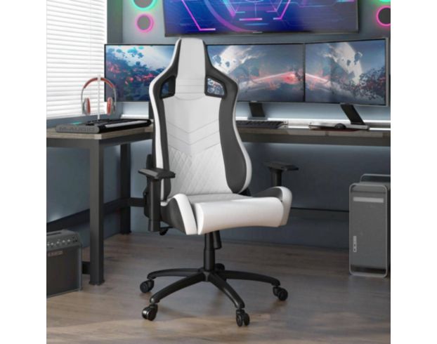 Furniture Of America Good Game White and Black Racing Gaming Chair ...