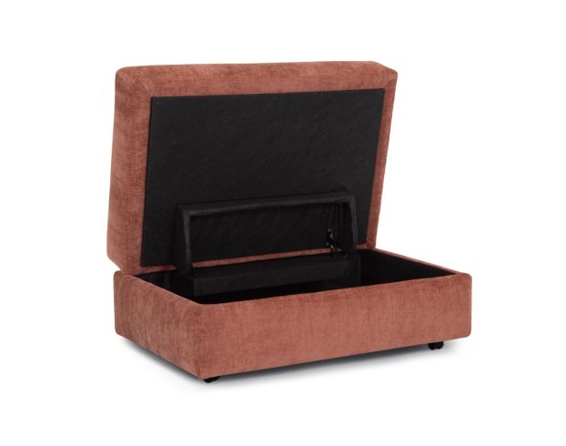 Franklin Dahlia Sienna Rust Storage Ottoman | Homemakers