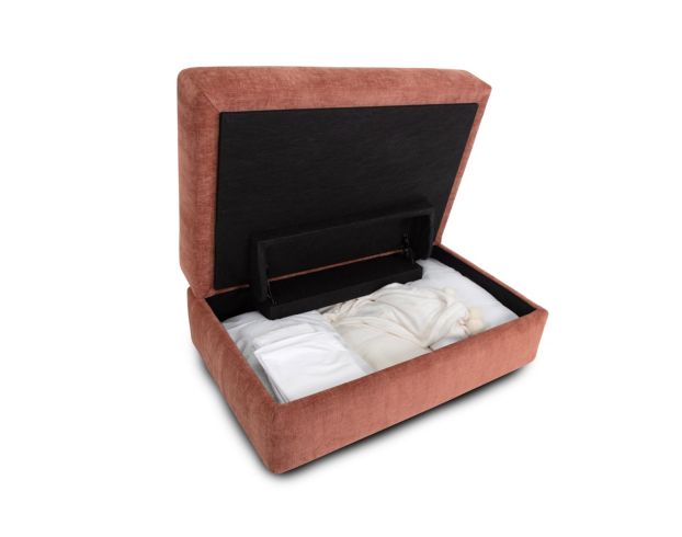 Franklin Dahlia Sienna Rust Storage Ottoman | Homemakers