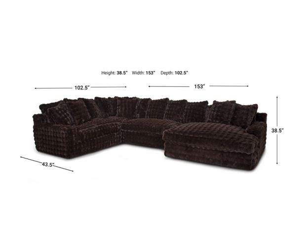 Franklin Angel 4 Piece Brown Sectional w/ RAF Chaise
