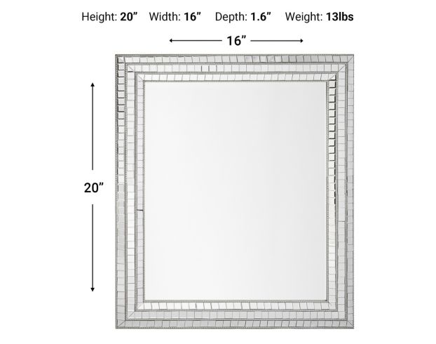 Garber Corp 40" x 50" Mosaic Silver Mirror | Homemakers