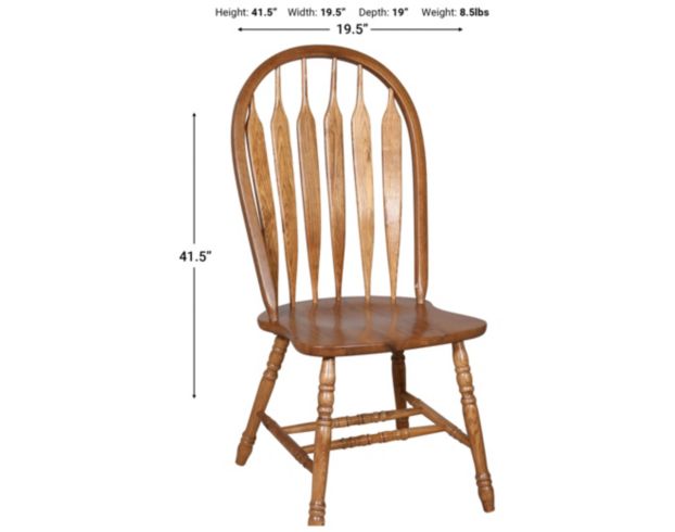 Intercon Classic Oak Detailed Arrow Back Dining Chair | Homemakers