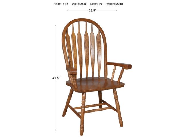 Intercon Classic Oak Detailed Arrow Back Dining Arm Chair | Homemakers