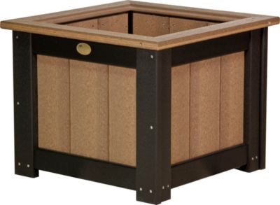 Amish Outdoors Luxcraft Antique Mahogany/Black 24-Inch Square Planter ...