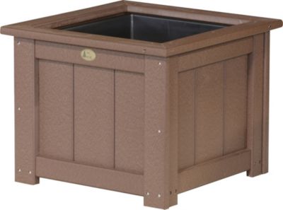Amish Outdoors Luxcraft Chestnut 24-Inch Square Planter | Homemakers