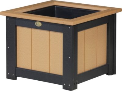 Amish Outdoors Luxcraft Cedar/Black 24-Inch Square Planter | Homemakers