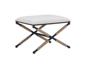 Linon Campaign Linen Accent Stool | Homemakers