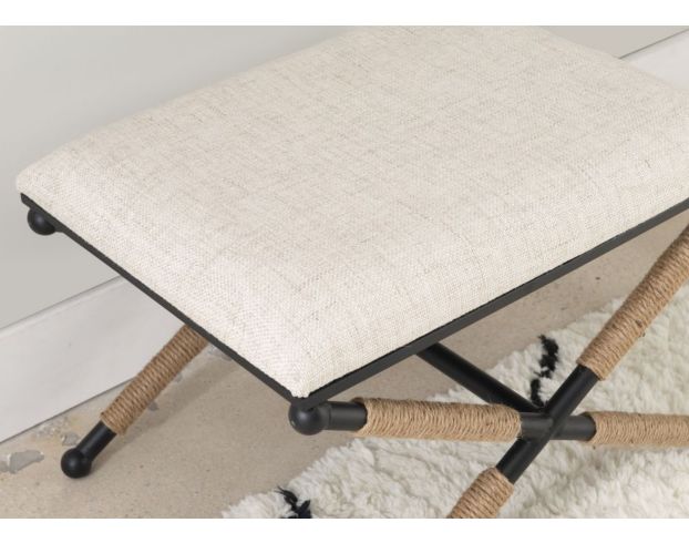 Linon Campaign Linen Accent Stool | Homemakers