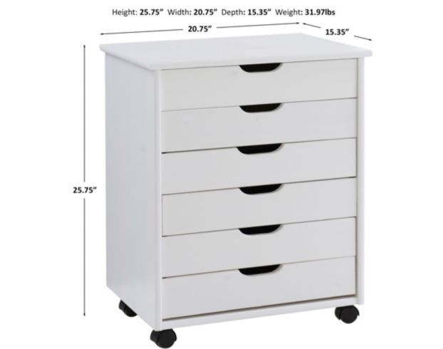 Linon Rudy White Rolling Cart | Homemakers