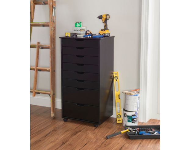 Linon Rudy Black Rolling Cart | Homemakers