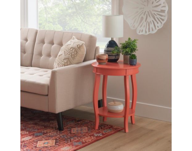 Linon Rainbow Coral Accent Table | Homemakers