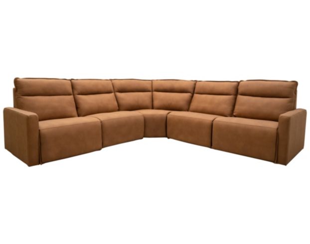 Leather Italia Adell 5 Piece Leather Power Recline Sectiona