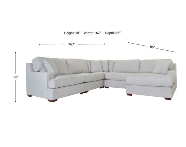 La Z Boy Paxton 5 Piece Sectional with Right Facing Chaise