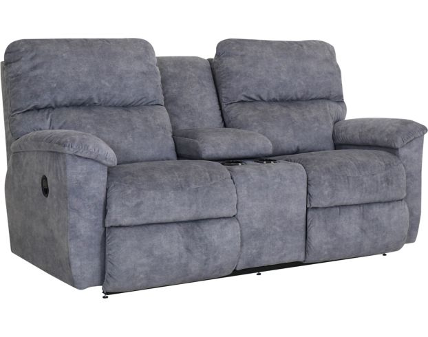 La Z Boy Brooks Charcoal Reclining Loveseat with Console