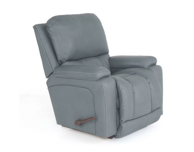 La-Z-Boy Greyson Blue Gray Leather Rocker Recliner | Homemakers
