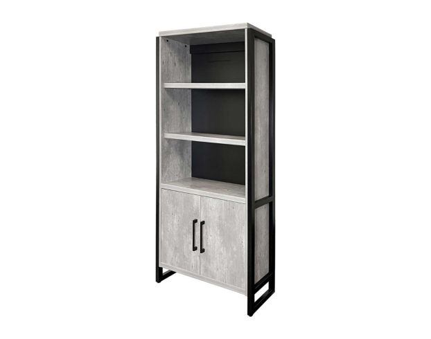 Martin Furniture Mason Concrete Bookcase with Doors | Homemakers