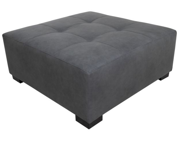 Gray leather cocktail ottoman store
