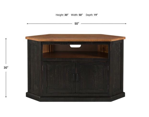 Martin Svensson Home Rustic Black 50 Inch Corner TV Stand Homemakers