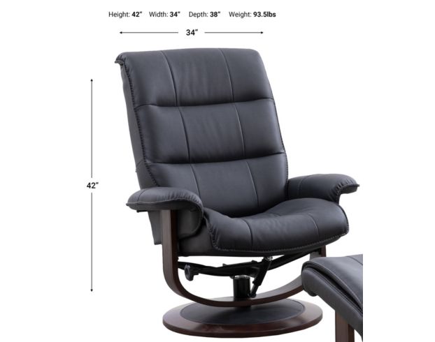Parker House Knight Black Swivel Recliner with Ottoman | Homemakers