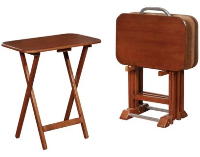 Dark brown tv trays store