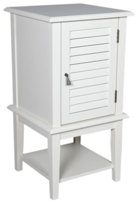 Powell White Shutter Door Storage Accent Table | Homemakers